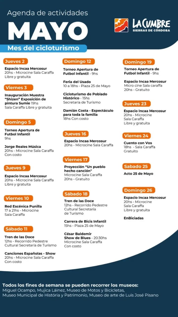 Eventos en mayo 1 – mayo 1 – La Cumbre – Cordoba – Argentina